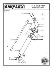 P82 HAND PUMP REPAIR PARTS SHEET - Simplex
