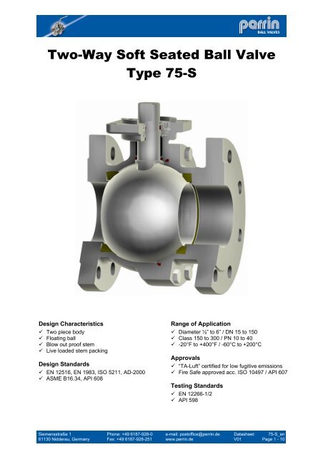 Two-Way Soft Seated Ball Valve Type 75-S - KITZ