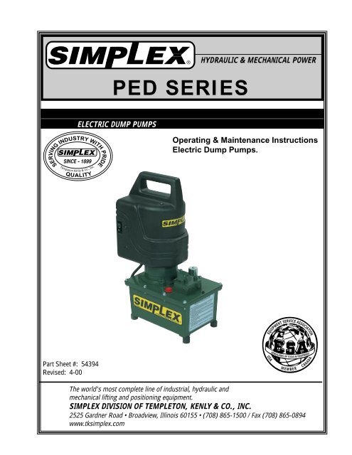 ped series dump pump - Simplex