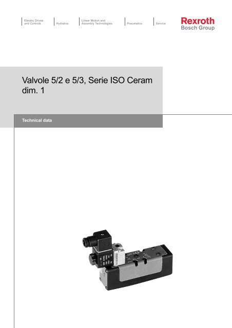 Valvole 5/2 e 5/3, Serie ISO Ceram dim. 1 - Bosch Rexroth