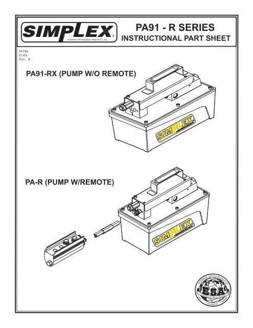 PA91 - R SERIES - Simplex