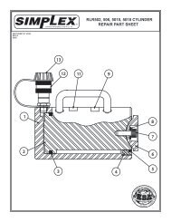100 ton cylinder r1006 & r10010 repair parts sheet - Simplex