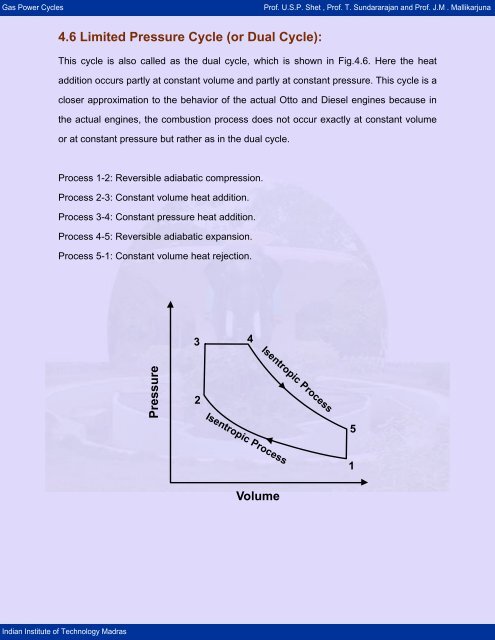 4.6 Limited Pressure Cycle (or Dual Cycle): - NPTel - Indian Institute ...