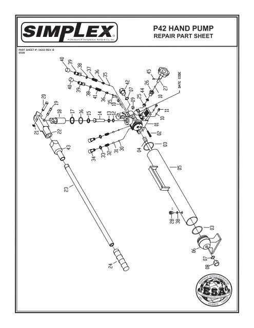 P42 HAND PUMP - Simplex