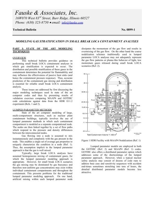 Modeling Gas Stratification in Small Break LOCA Containment ...