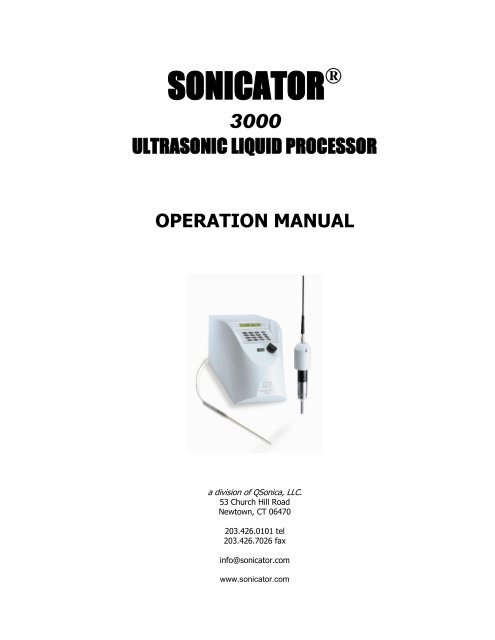 Sonicator 3000 - Qsonica, LLC.