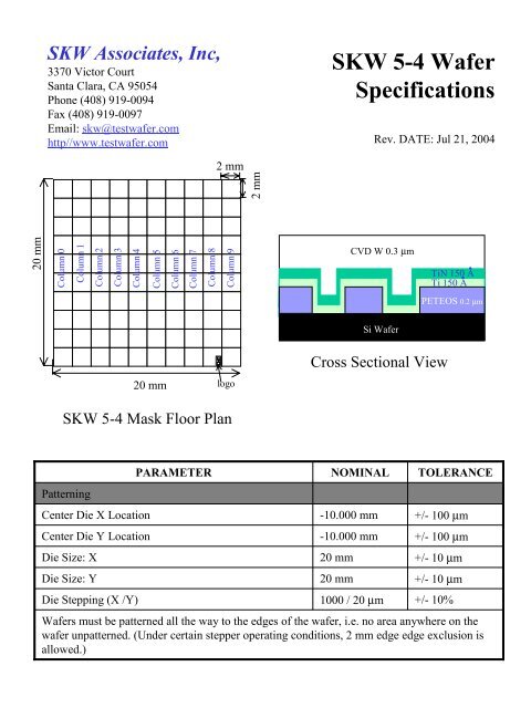 SKW 5-4 Wafer Specifications - SKW Associates, Inc.