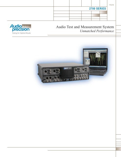 Audio Test and Measurement System
