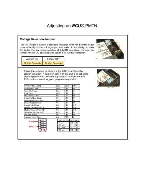 ECU-PMTN Dip And Pot Adjustment