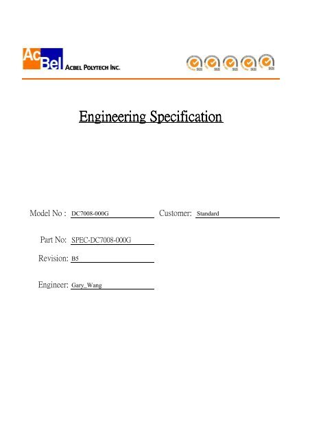 Engineering Specification
