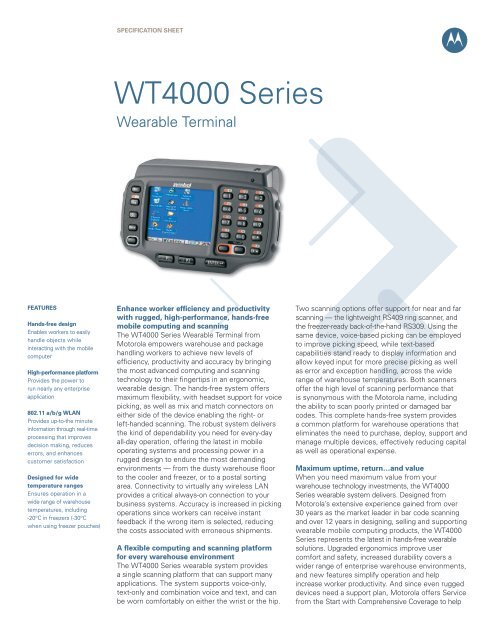 WT4000 (English) Specifications - Motorola Solutions