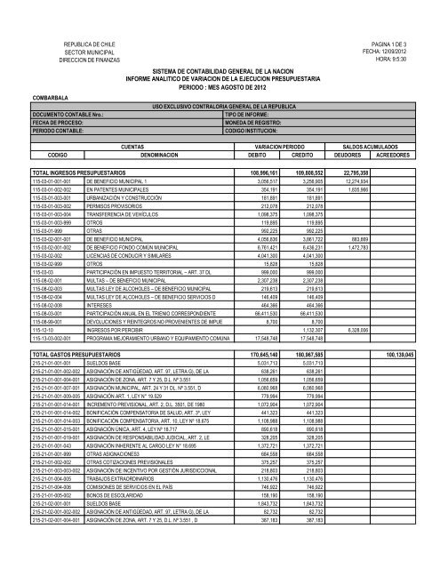 sistema de contabilidad general de la nacion informe analitico de ...