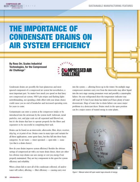 THE IMPoRTANCE oF CoNDENSATE DRAINS oN AIR SYSTEM ...
