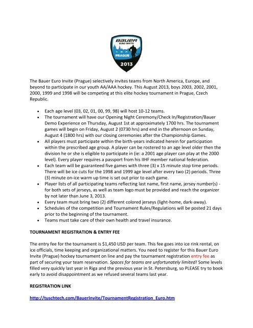 Official Invitation Letter - World Hockey Invite