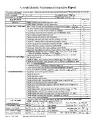 Aircraft Monthly Maintenance Inspection Report - Longwebs.org