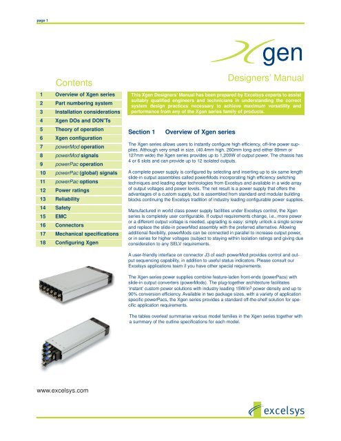 Xgen Designers - Excelsys Technologies Ltd.