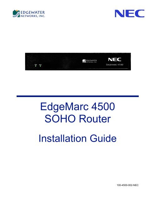 EdgeMarc 4500 SOHO Router - Support