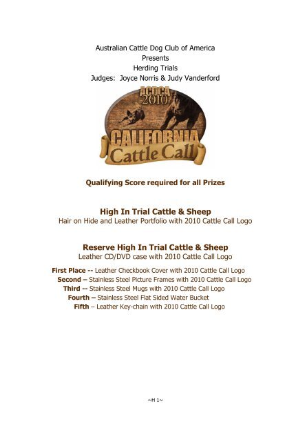 Herding - Australian Cattle Dog Club of America, Inc.