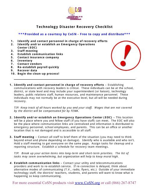 10-step checklist - CoSN