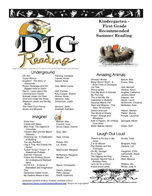 Kindergarten & First Grade Reading List - Howard County Public ...