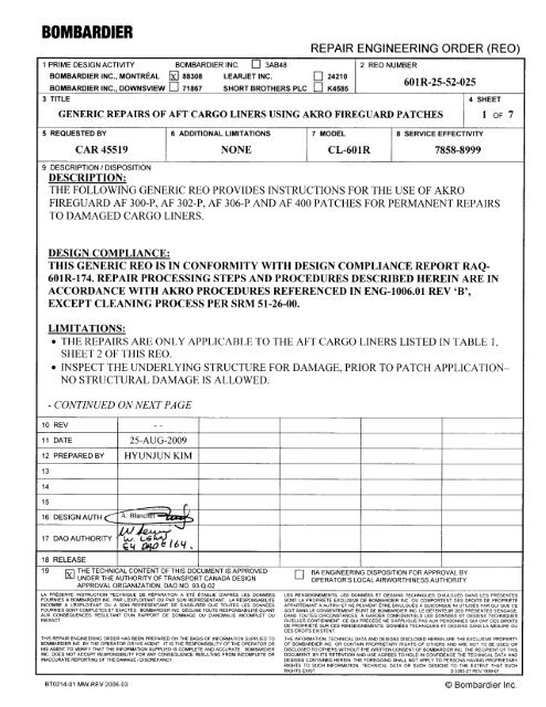 Repair engineering order (reo) - Akro Fireguard