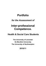 Example Portfolio for students at Leicester Medical School.