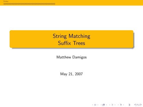 String Matching Suffix Trees Corelab