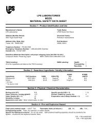 lps laboratories msds material safety data sheet - R.S. Hughes, Inc.