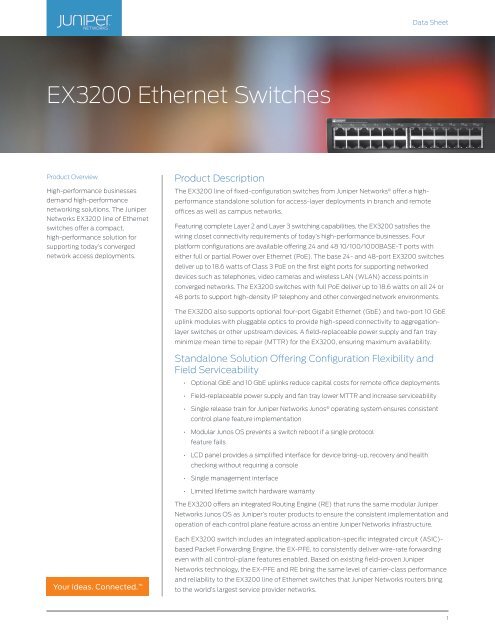 EX3200 Ethernet Switches