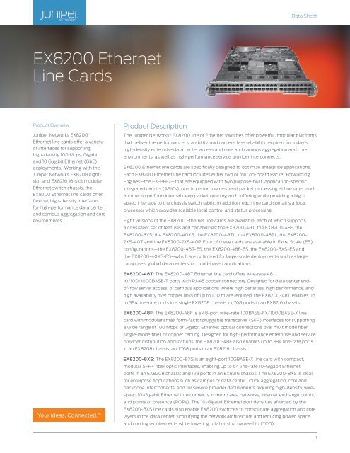 EX8200 Ethernet Line Cards