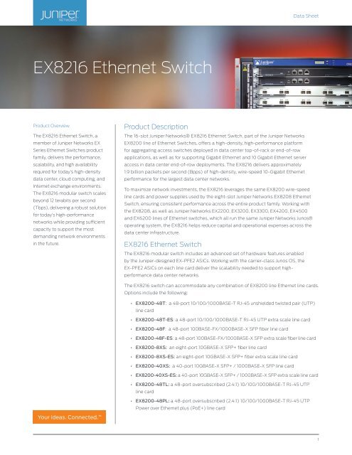 EX8216 Ethernet Switch