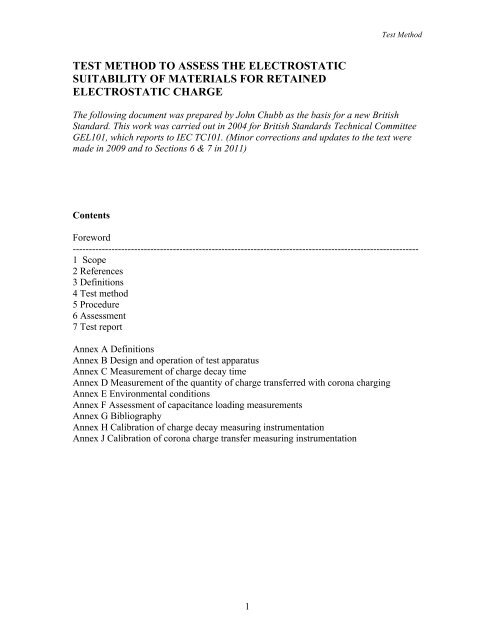 test method to assess the electrostatic suitability of ... - ESD Journal