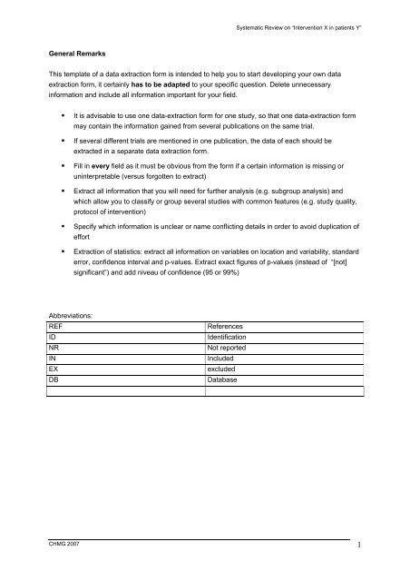 data extraction form