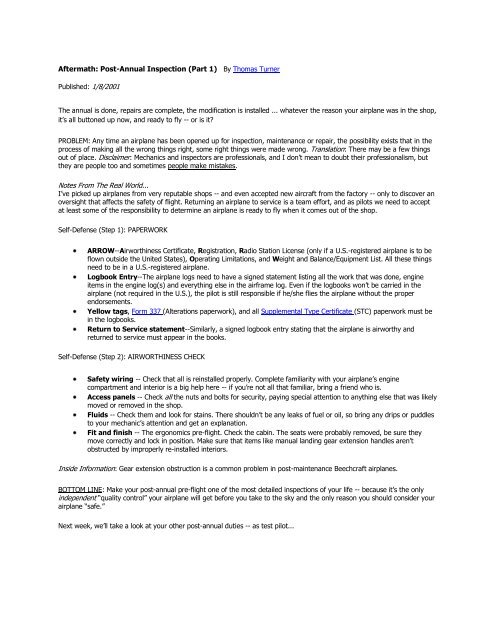 Your Post-Maintenance Test Flight - Mastery Flight Training