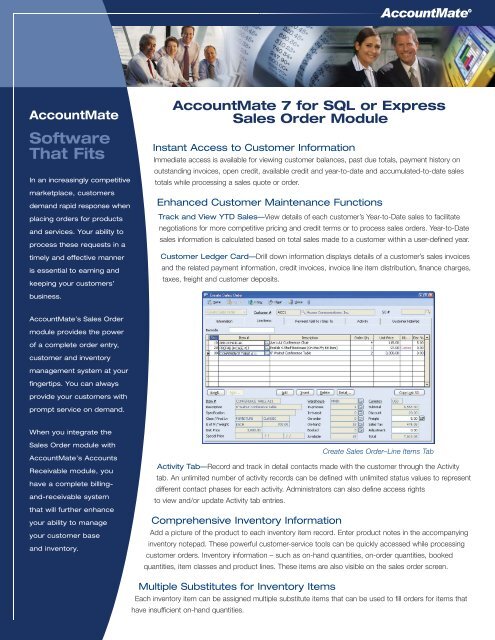 7 for SQL and Express Sales Order (SO) - AccountMate Software
