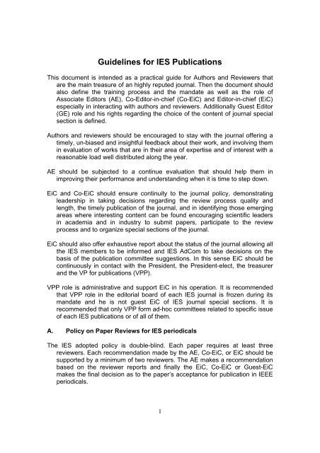 Guidelines for IES Publications - IEEE Transactions on Industrial ...