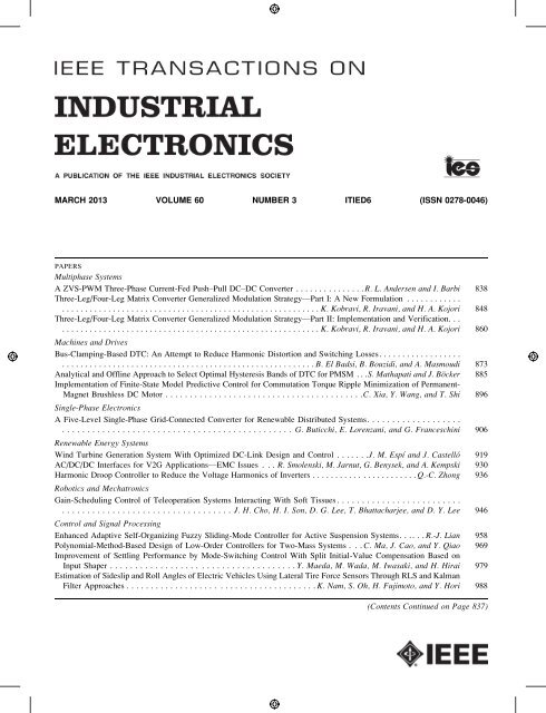 Mar. - IEEE Industrial Electronics Society