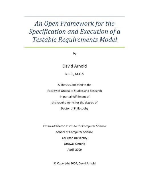 PhD Thesis - Validation Framework