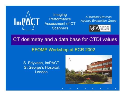 CTDI - ImPACT CT Scanner Evaluation Centre