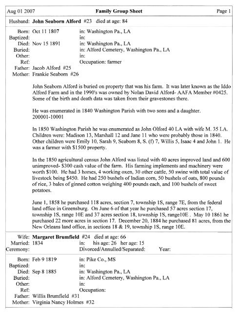 John Seaborn Alford - Alford American Family Association