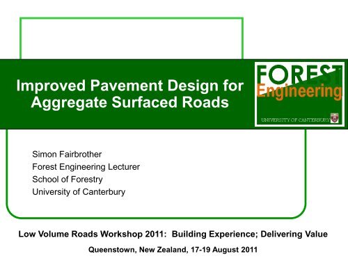 Improved Pavement Design for Aggregate Surfaced ... - roads.co.nz