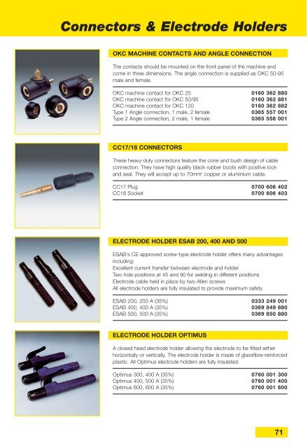 Cables & Connectors 70 WE