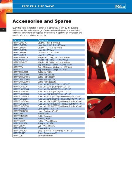 FREE FALL FIRE VALVE Acce