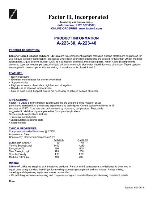 A-223-30,40 - Factor II, Inc.