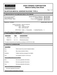 DOW CORNING CORPORATION Material Safety Data Sheet