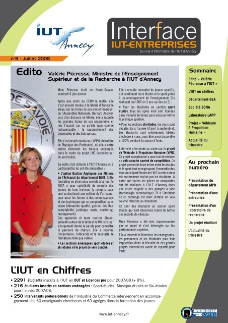 Juillet 2008 - N°8 - IUT Annecy - Université de Savoie