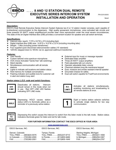 8 and 12 station dual remote executive series intercom system ...