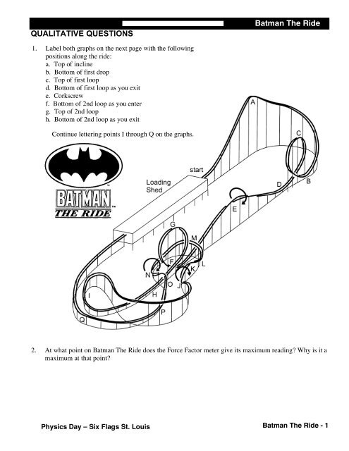 Batman The Ride QUALITATIVE QUESTIONS - St. Louis Area ...