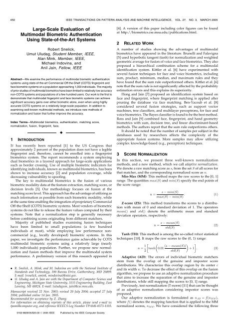 Large Scale Evaluation Of Multimodal Biometric Authentication
