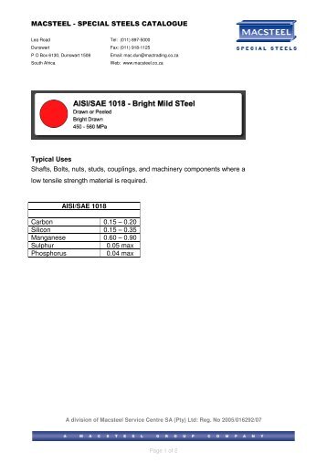 Hardness Conversion Chart - Macsteel